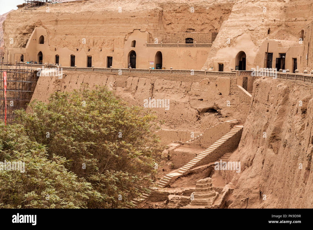 Bezeklik caves (Thousand Buddha Caves) near Turpan in Xinjiang, China ...