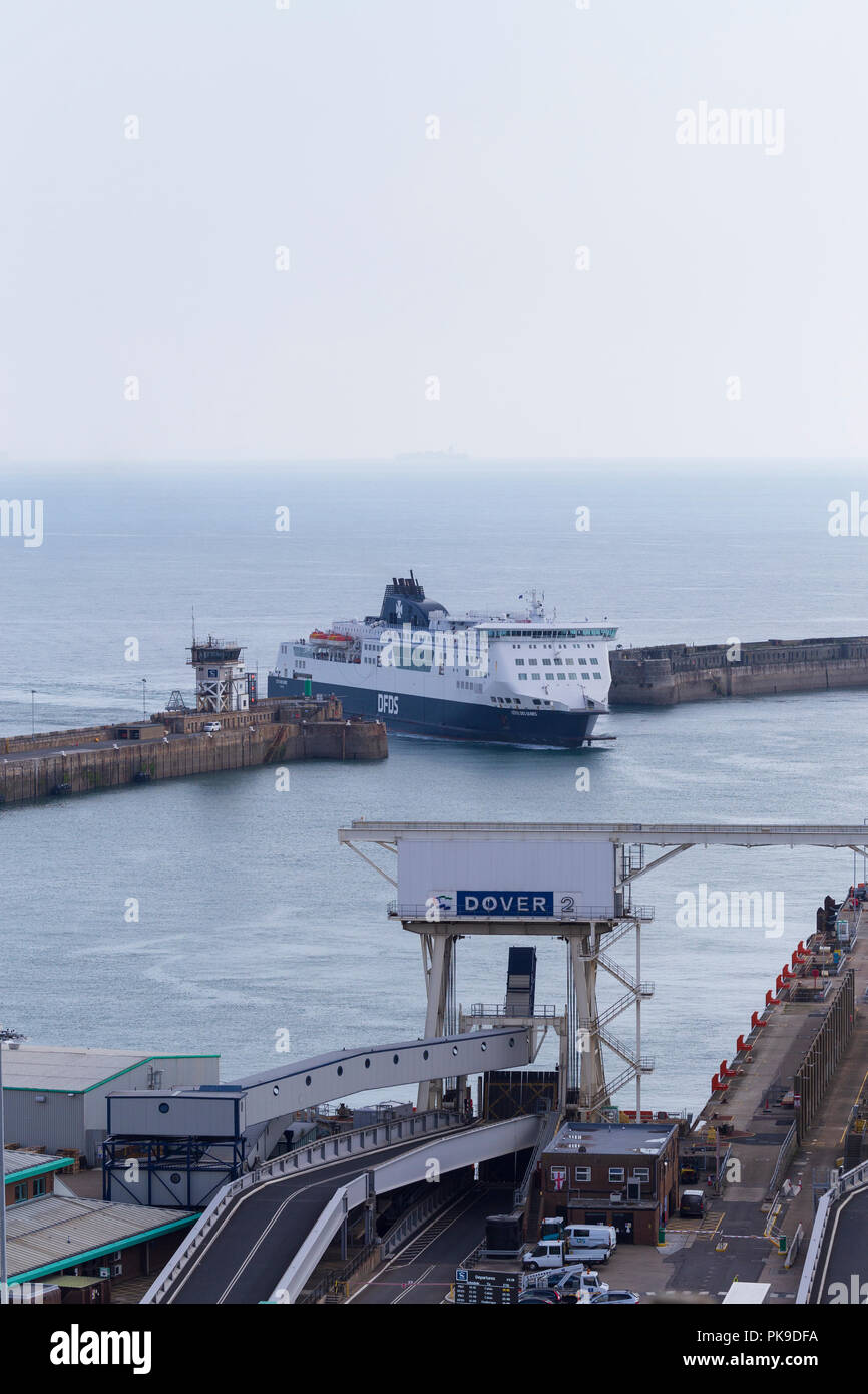 DFDS Cross-Channel Ferry Arriving Port of Dover from France and ...
