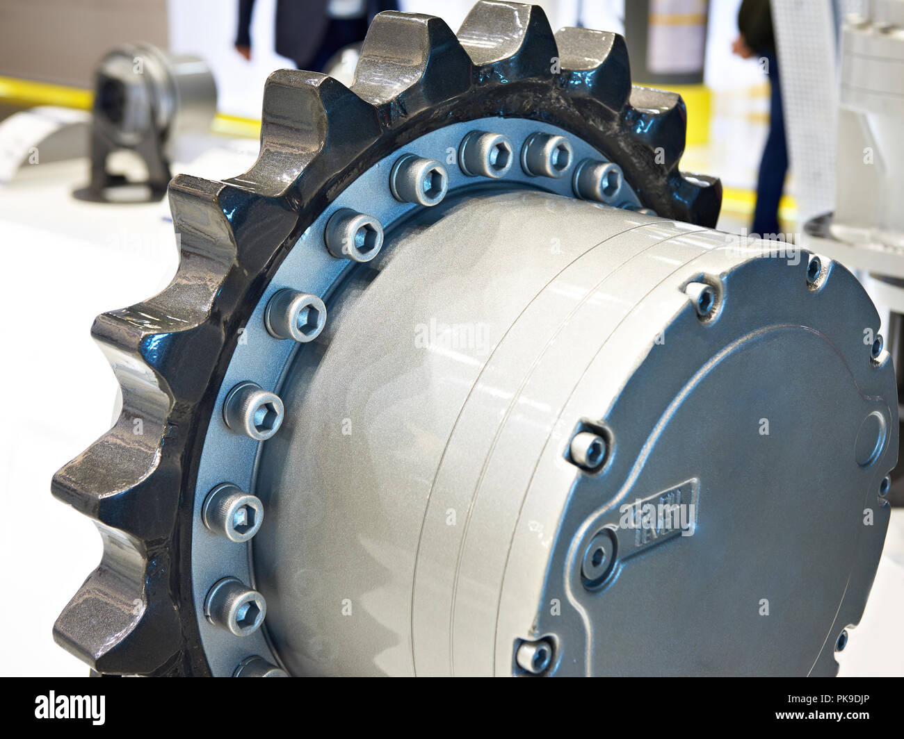 Track drive for excavators on stand exhibition Stock Photo - Alamy