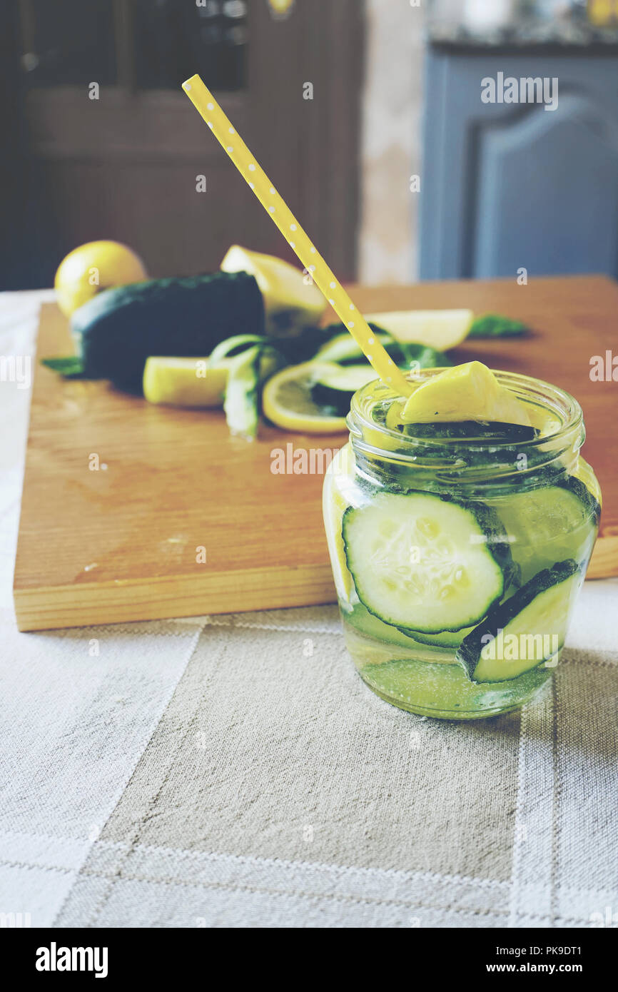 cucumber and water cold drink Stock Photo - Alamy