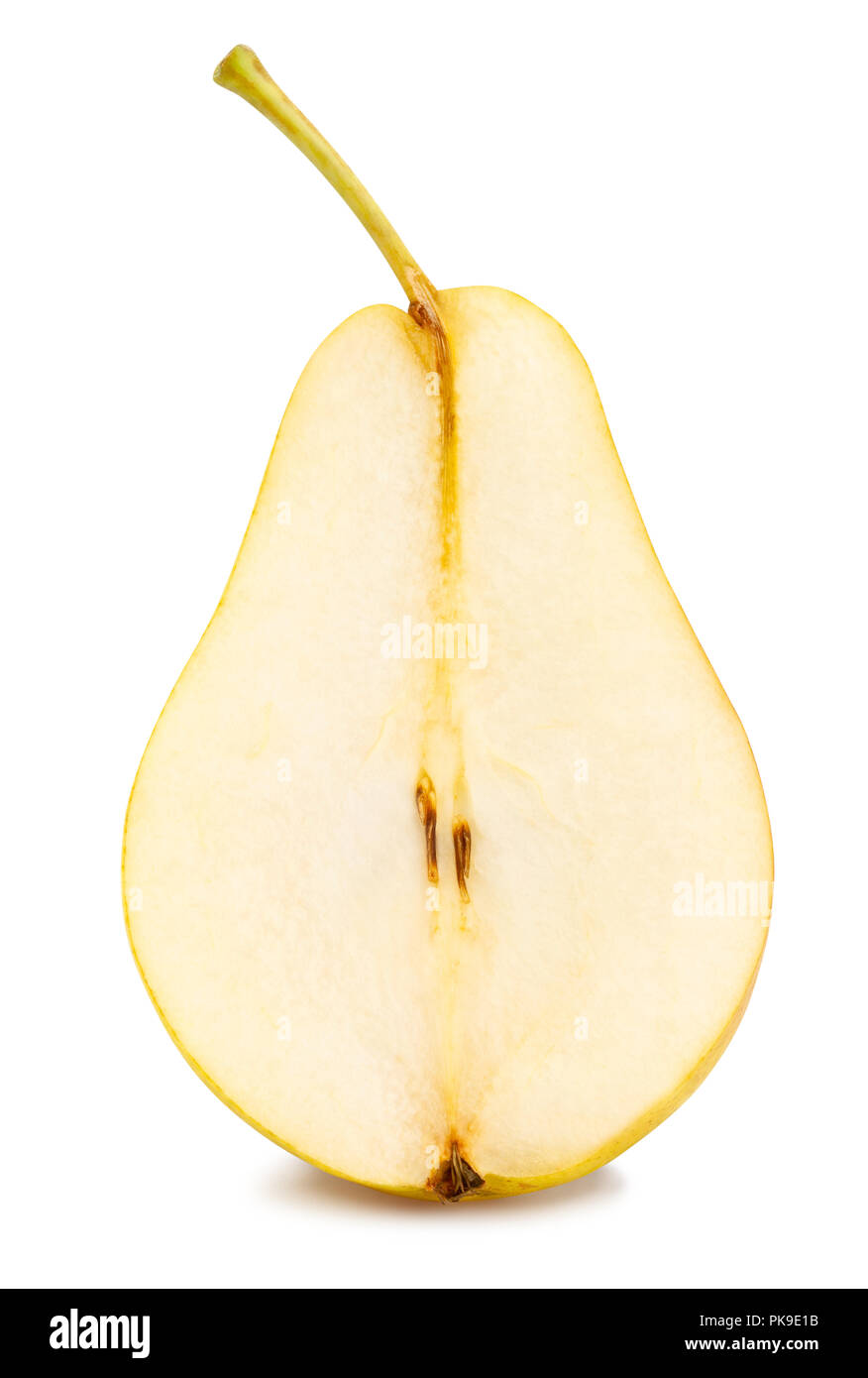 sliced yellow pears path isolated Stock Photo - Alamy