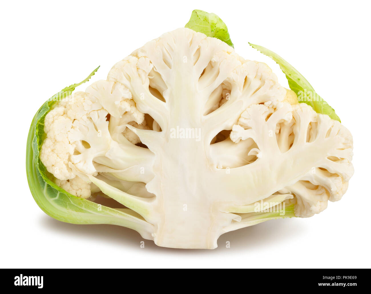 sliced cauliflower path isolated Stock Photo - Alamy