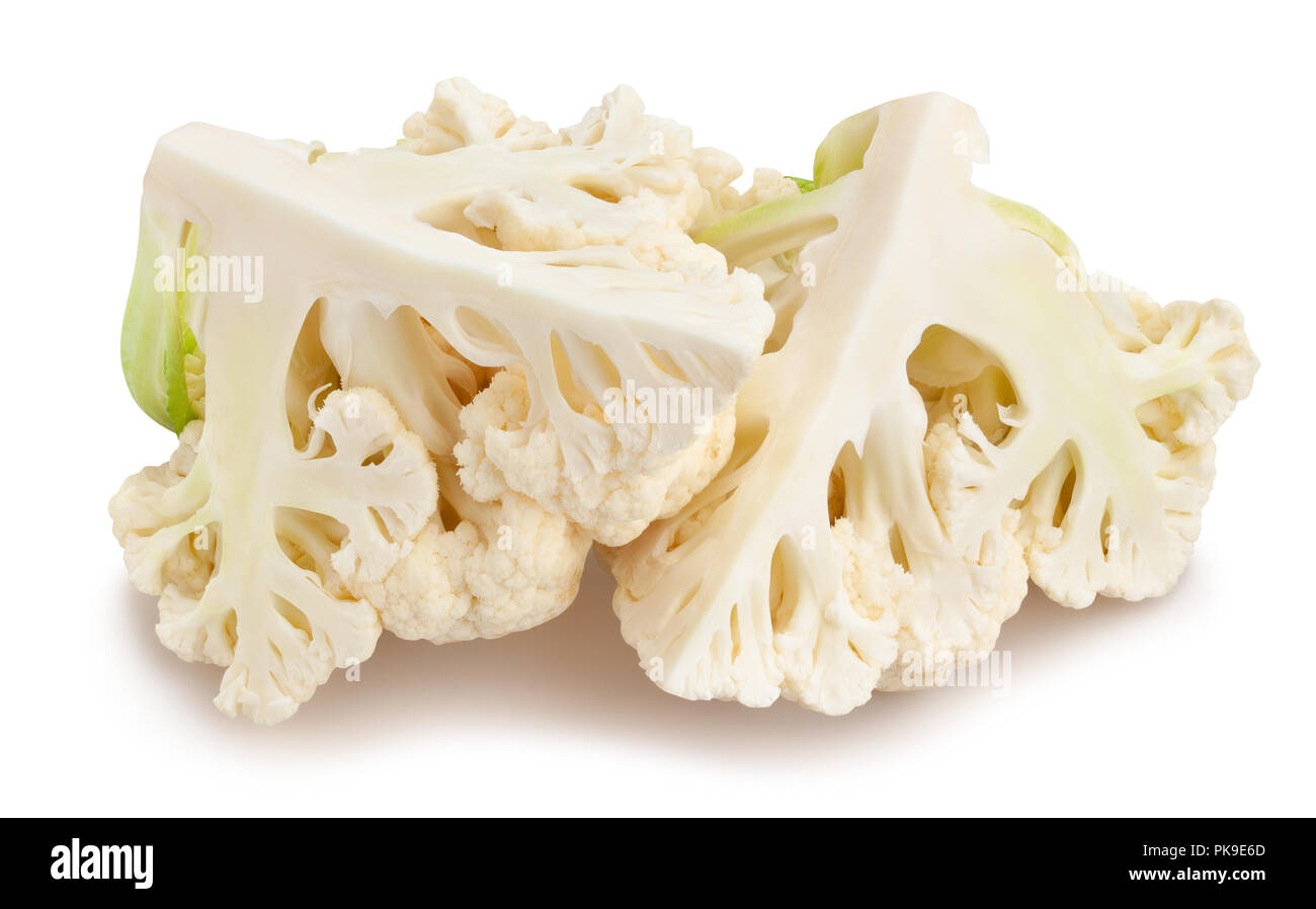 sliced cauliflower path isolated Stock Photo - Alamy