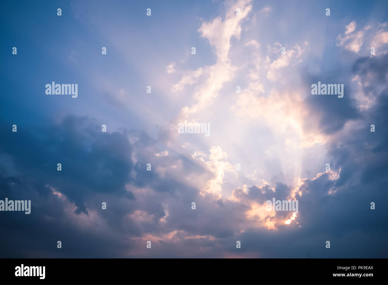Heavenly Light Rays Piercing Through the Clouds over the Greek Sea ...
