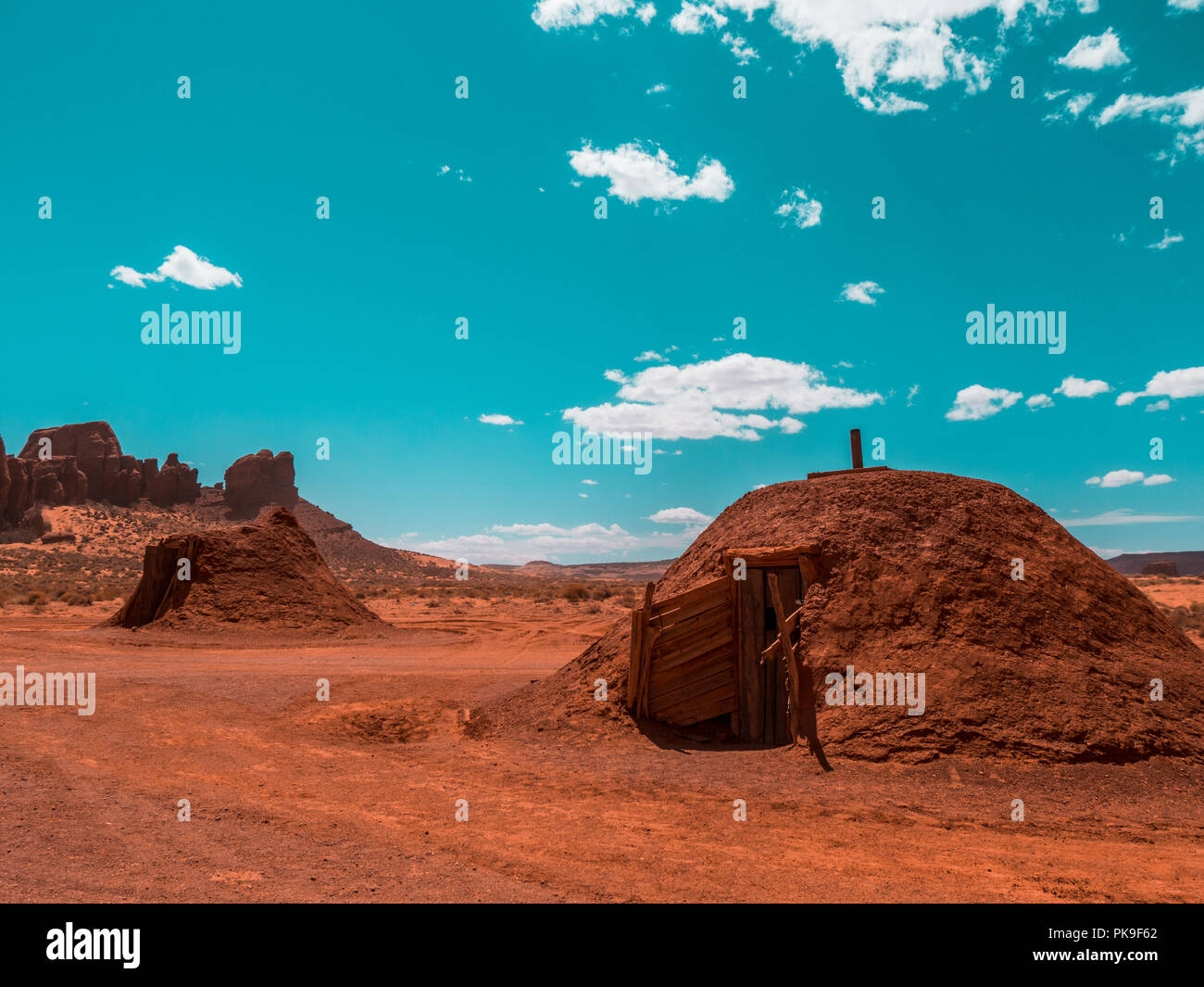 Walking through monument valley exploring all corners Stock Photo - Alamy