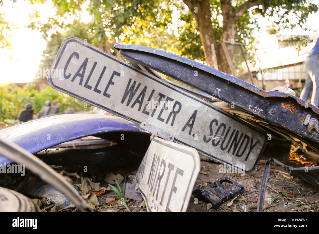 Street signs in a junkyard Stock Photo - Alamy