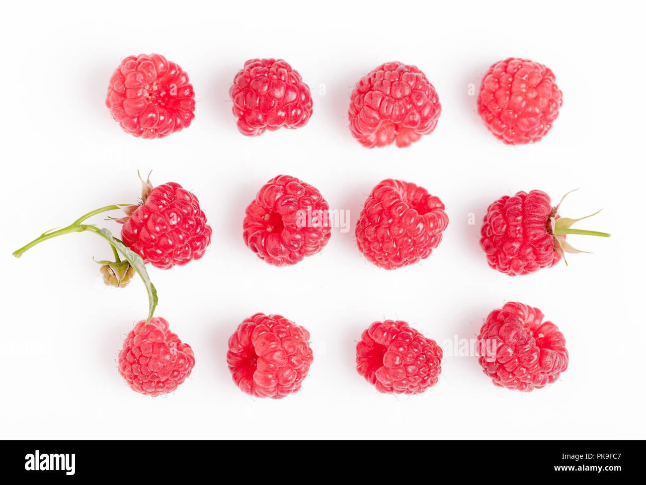 Raspberry with leaves on white background. Helthy food Stock Photo - Alamy