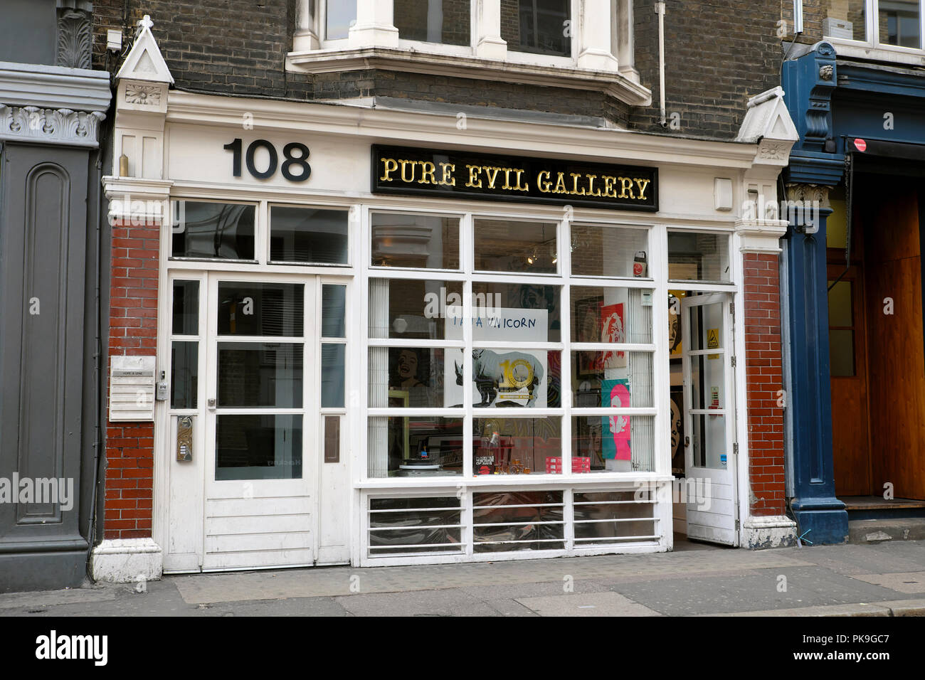 PURE EVIL art gallery shop front exterior on Leonard Street in ...