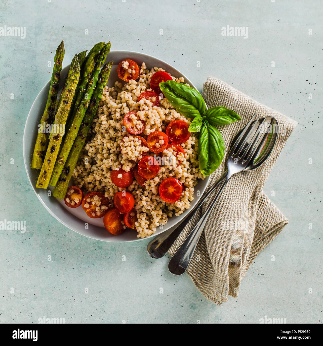 salad from gluten-free sorghum ( great millet ), grilled asparagus and ...
