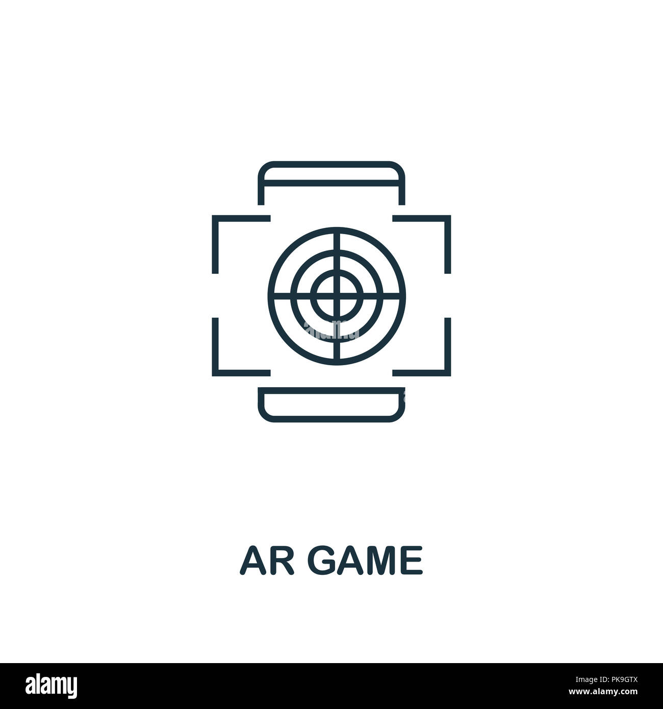 Augmented Reality Game icon. Monochrome style design from visual device ... Augmented Reality Game icon. Monochrome style design from visual device ...
