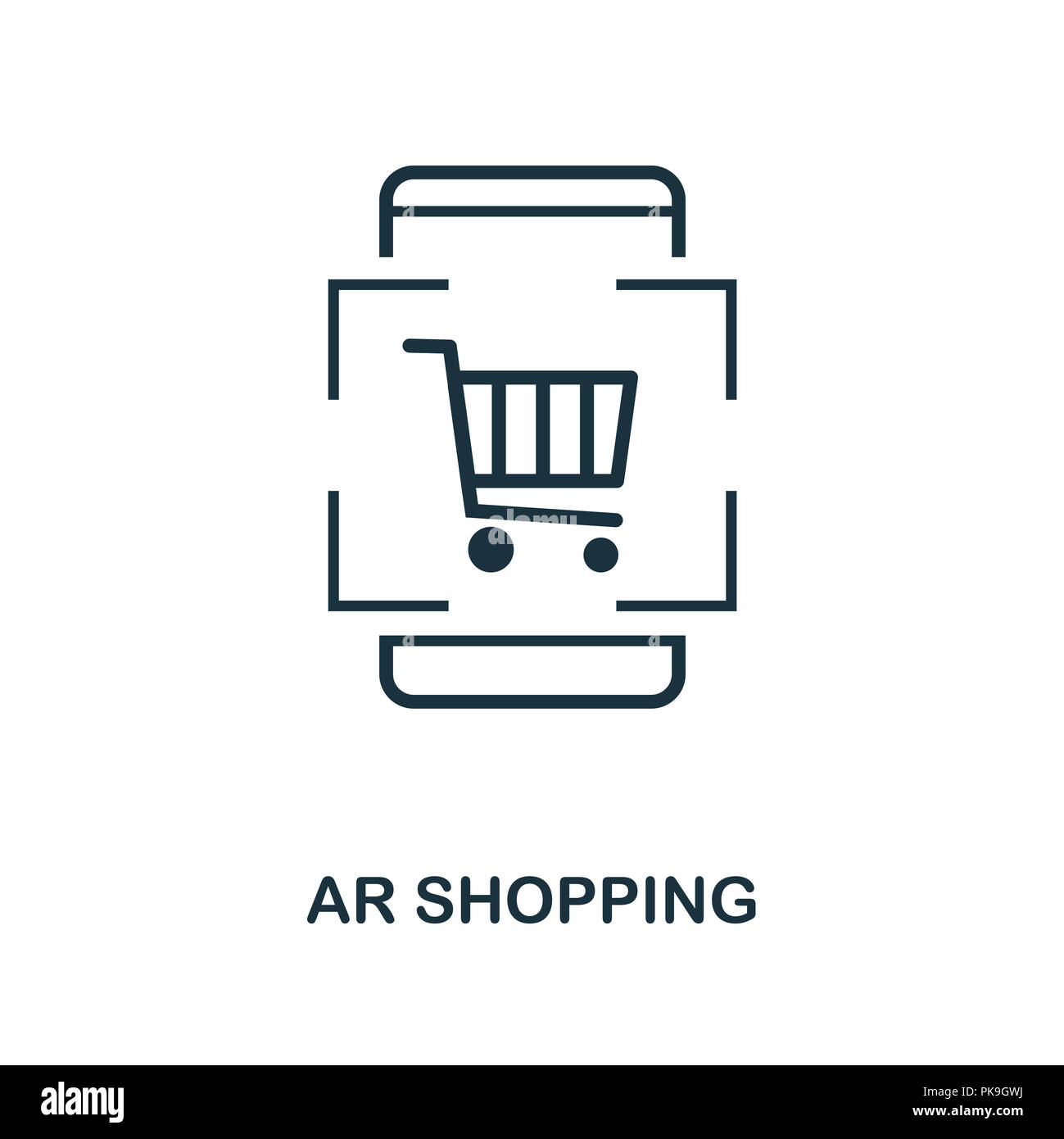 Augmented Reality Shopping icon. Monochrome style design from visual ...