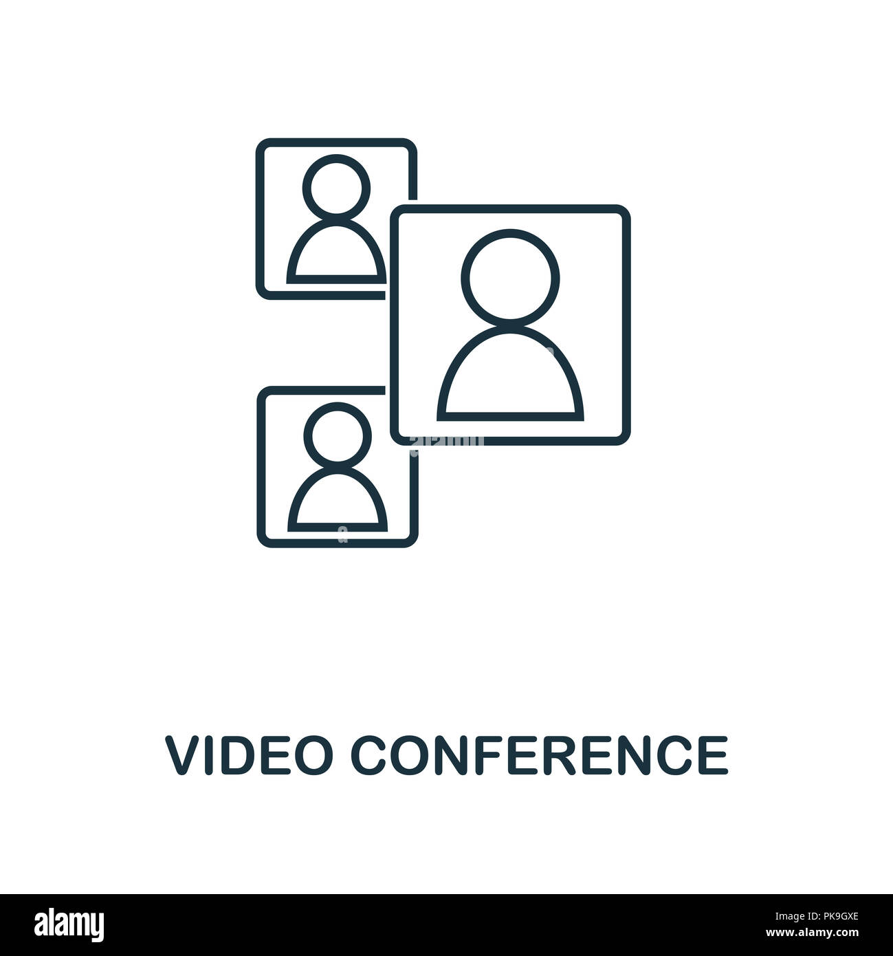 Video Conference icon. Monochrome style design from visual device ...
