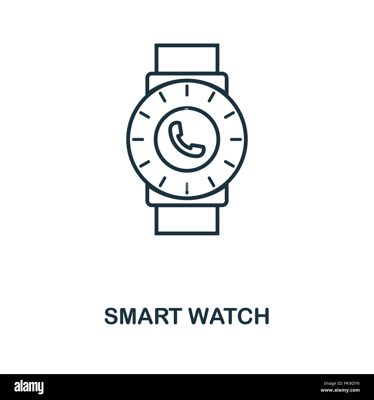 Smart Watch Icon Monochrome Style Design From Visual Device Collection Ui Pixel Perfect