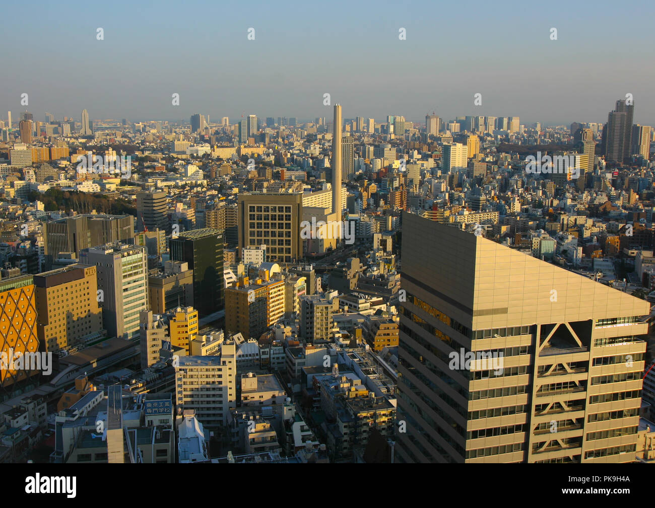 Sunny aerial view of the town, Kanto region, Tokyo, Japan Stock Photo ...