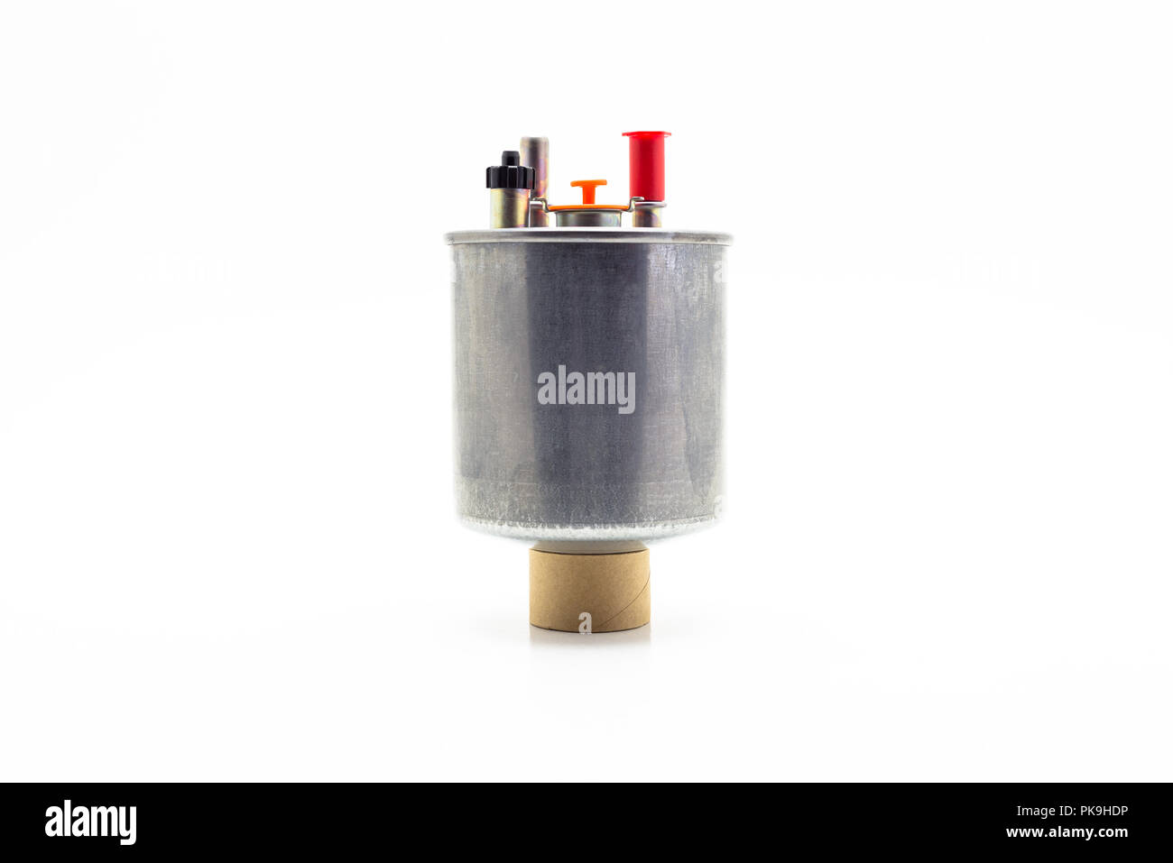 Car fuel filter for diesel engine. Isolated on a white background with ...