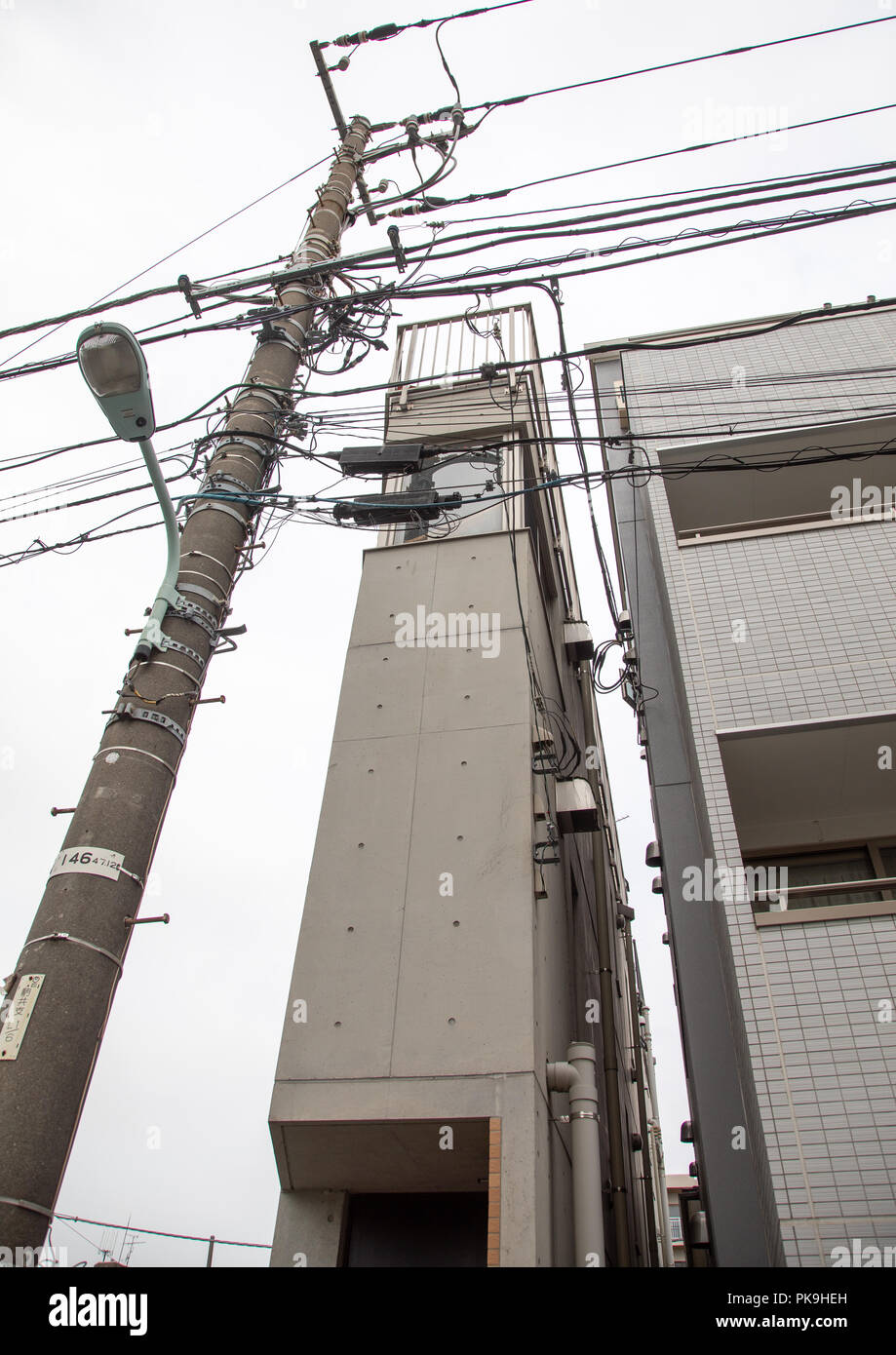 Very narrow house in the city, Kanto region, Tokyo, Japan Stock Photo ...