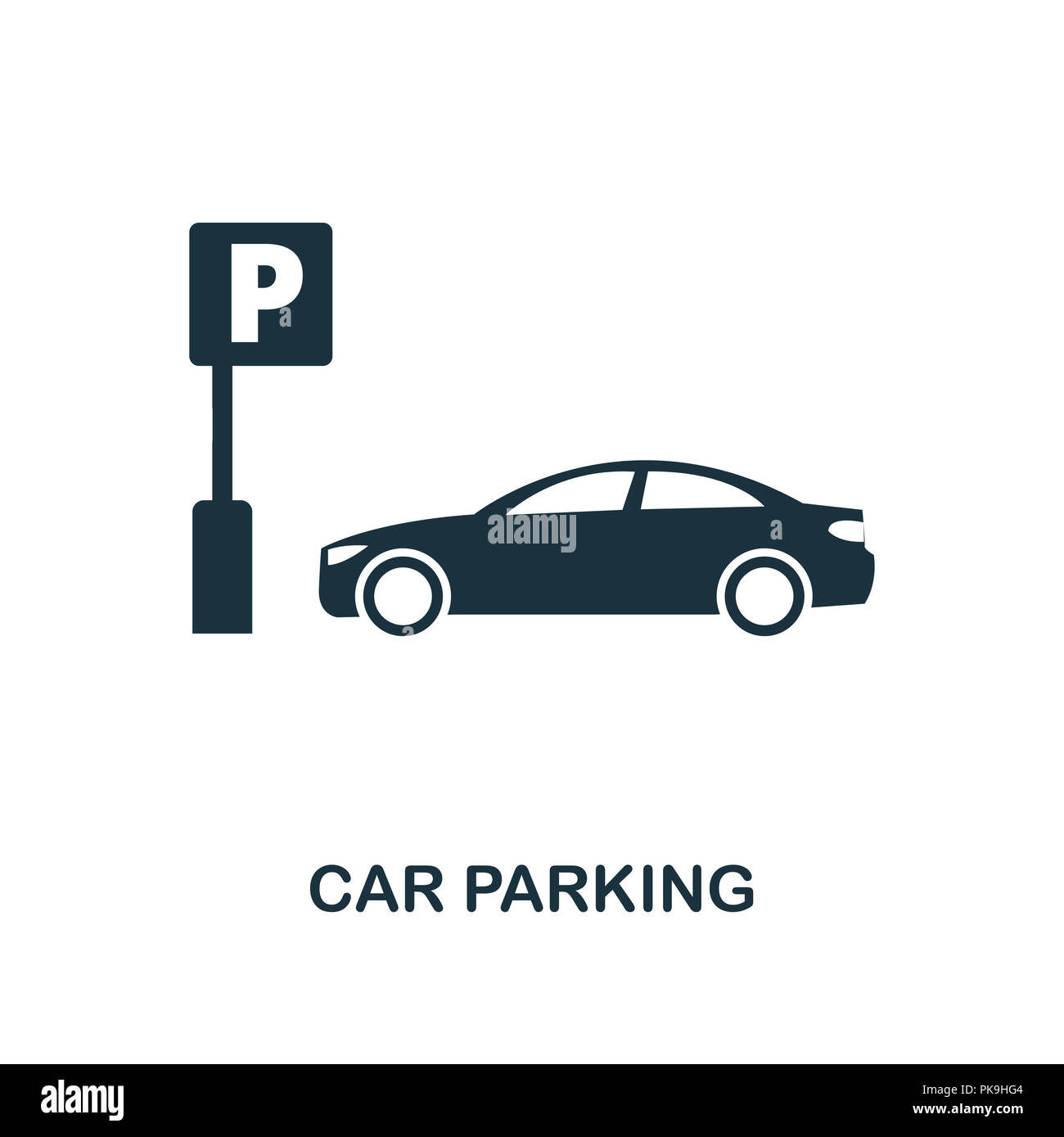 Car Parking icon. Monochrome style design from city elements collection ...