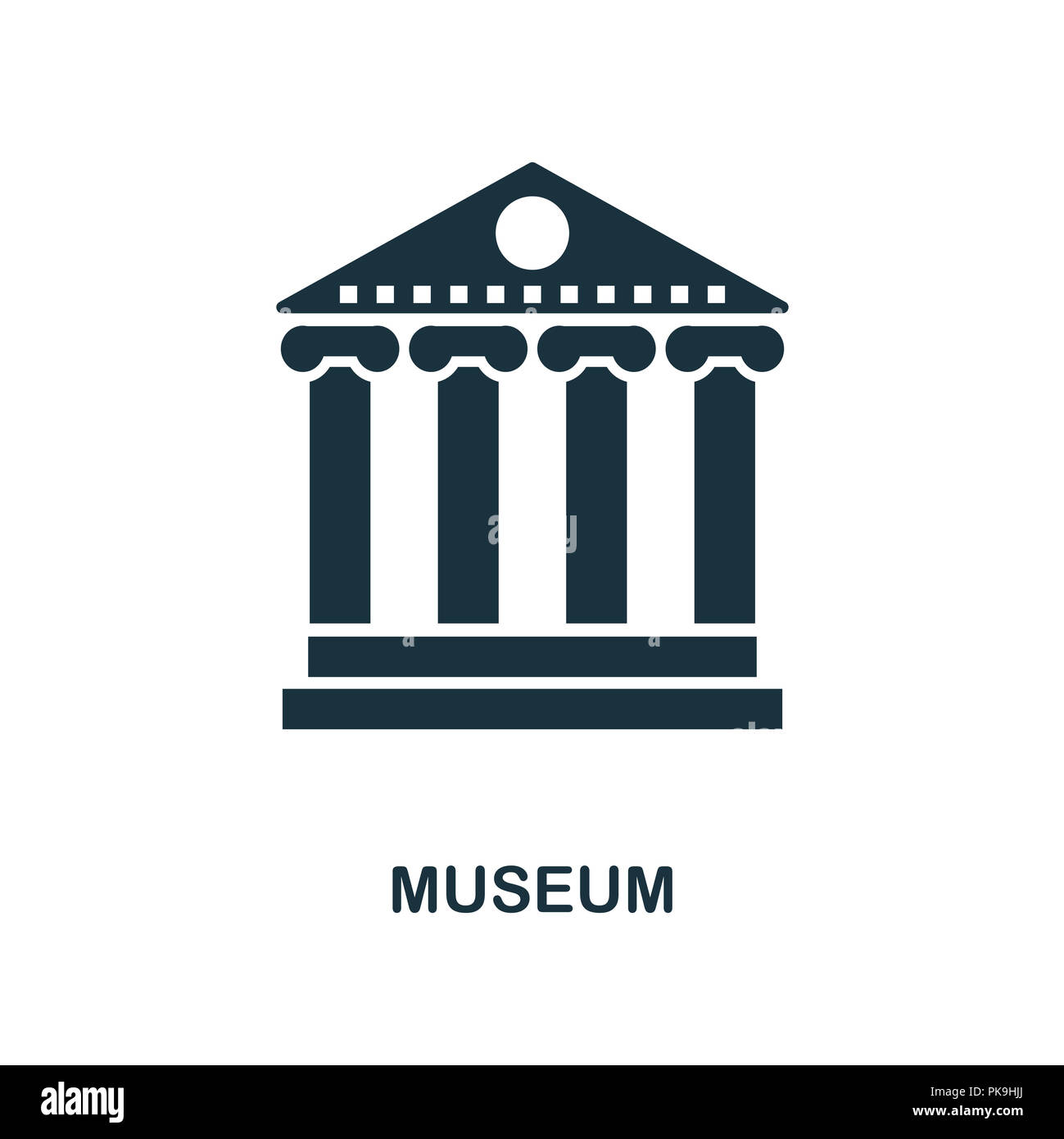 Museum icon. Monochrome style design from city elements collection. UI ...