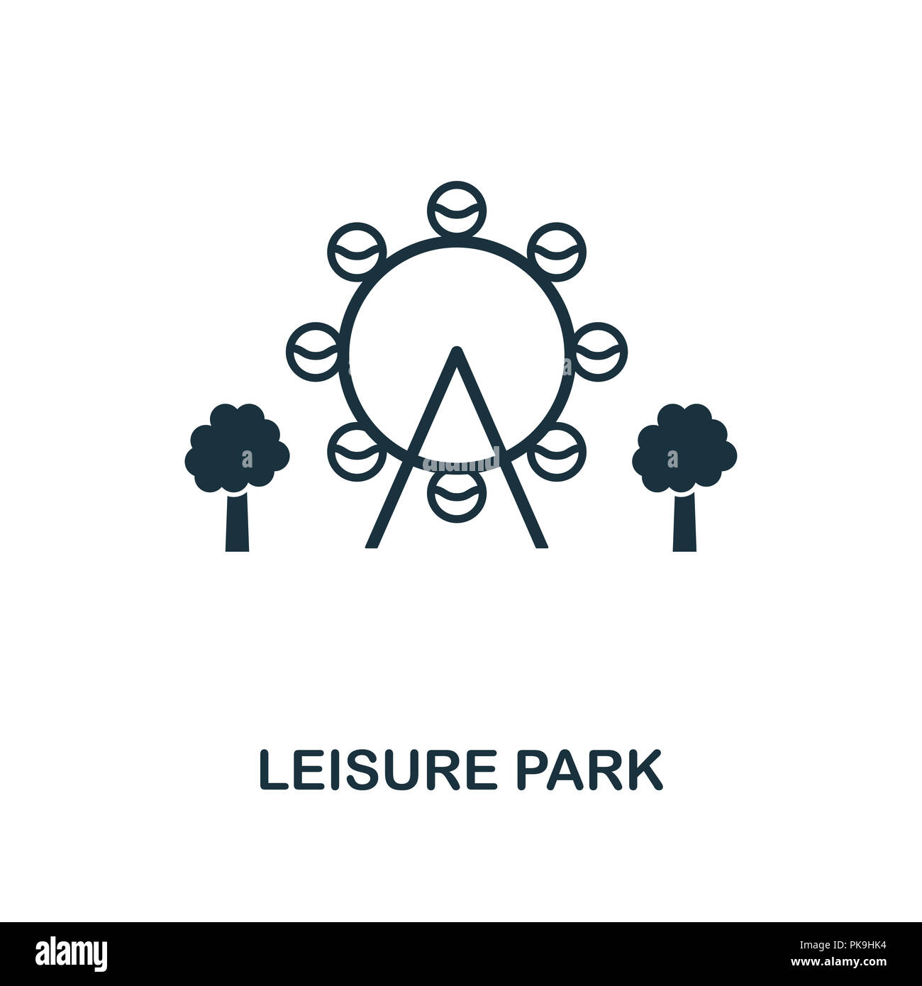 Leisure Park icon. Monochrome style design from city elements ...