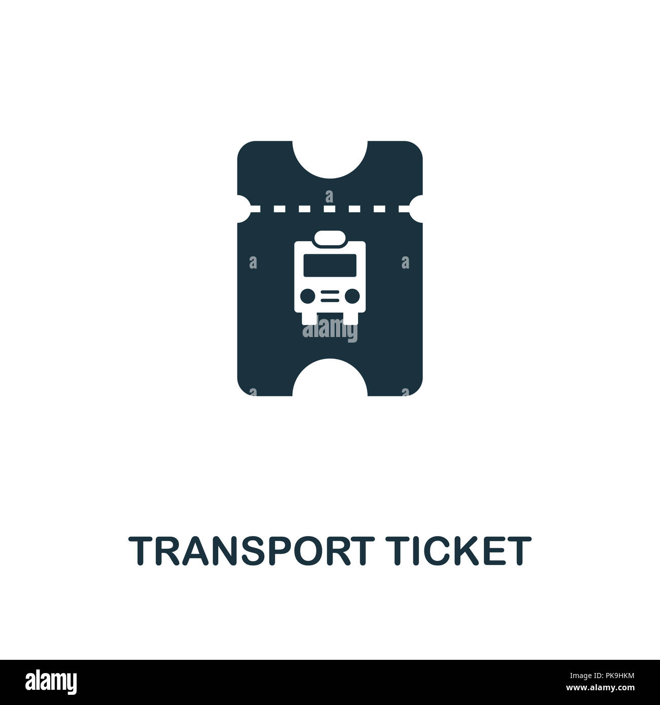 Transport Ticket icon. Monochrome style design from city elements ...