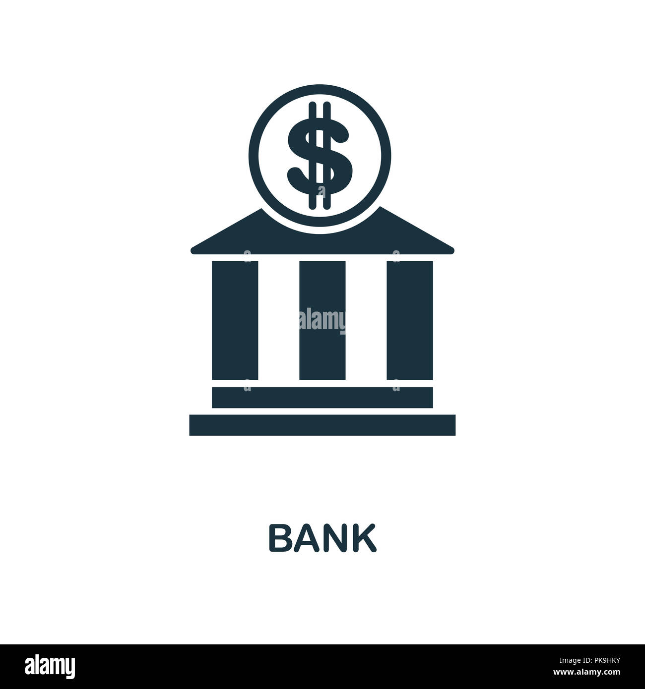 Bank icon. Monochrome style design from city elements collection. UI ...