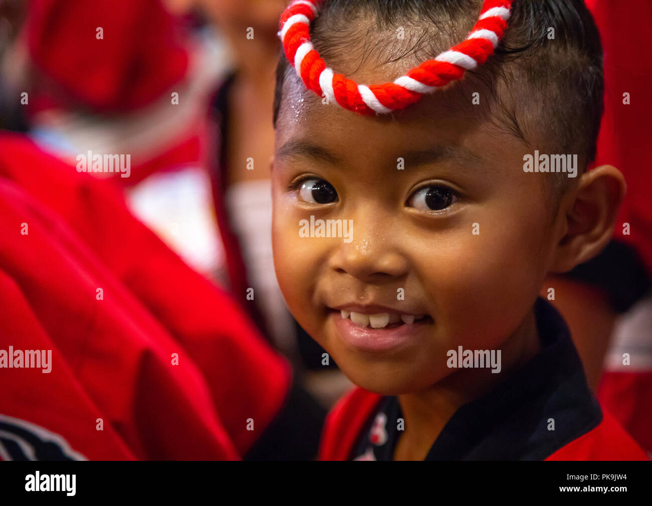 Japanese children during the Koenji Awaodori dance summer street ...