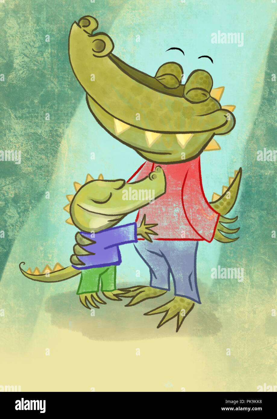 Child and Father crocodiles / alligators Stock Photo - Alamy