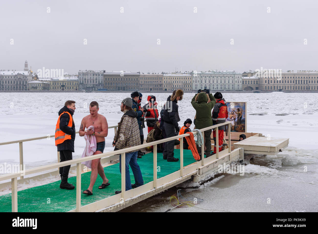 Bathing in the ice hole hi-res stock photography and images - Alamy
