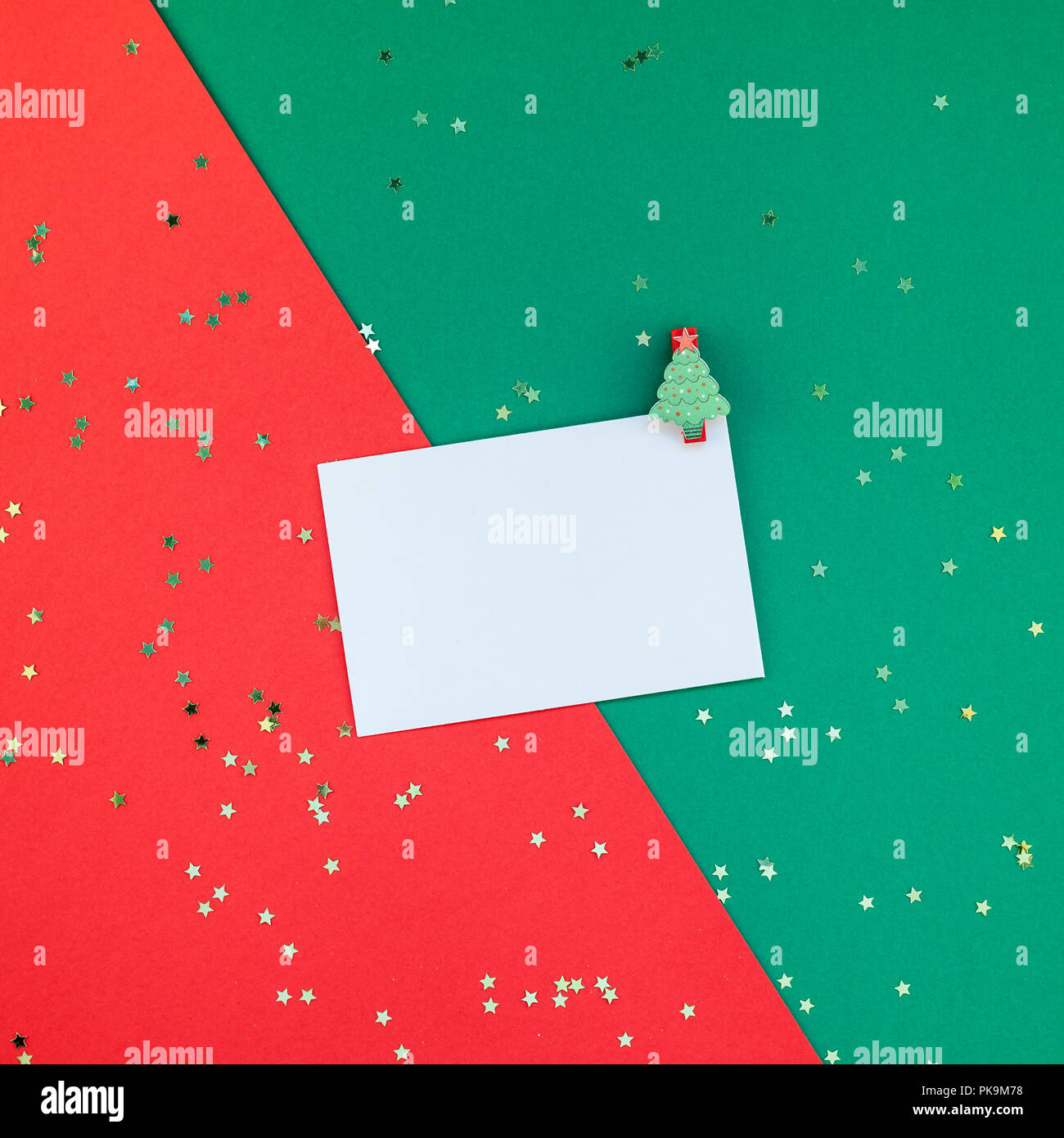 Creative New Year or Christmas greetings letter mockup flat lay top ...