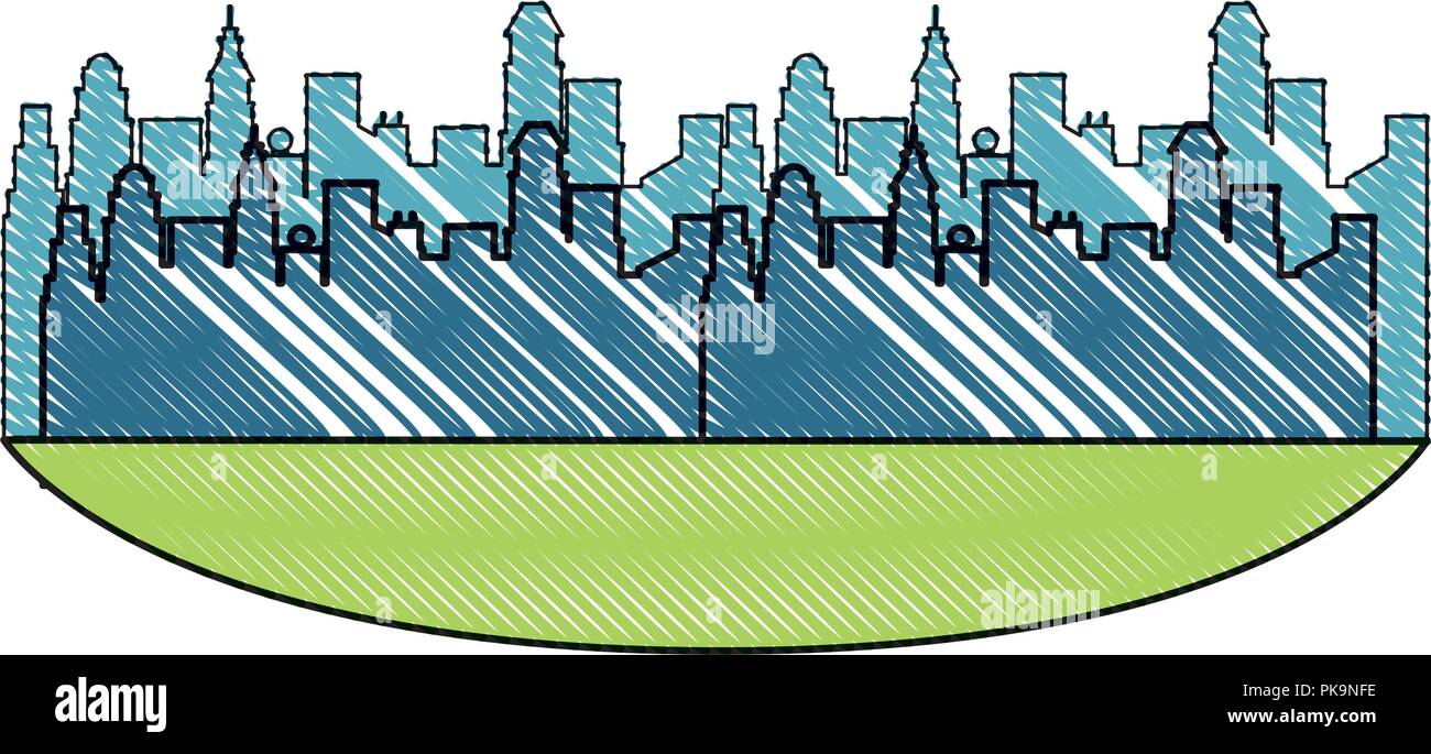 Cityscape scenery cartoon scribble Stock Vector Image & Art - Alamy