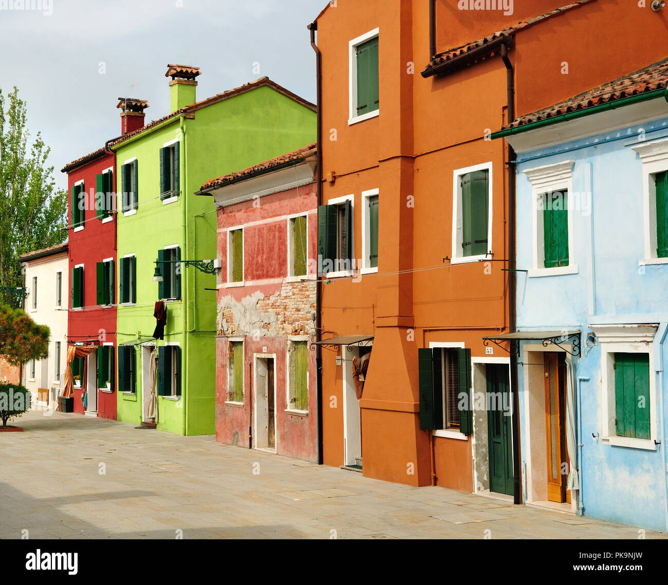Colourful houses on Burano, Venice, Italy Stock Photo - Alamy