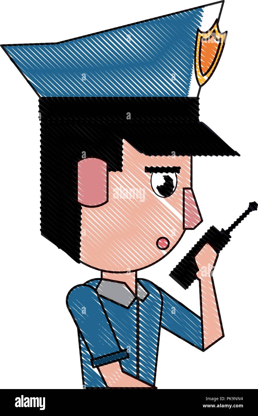 Police profile cartoon scribble Stock Vector Image & Art - Alamy