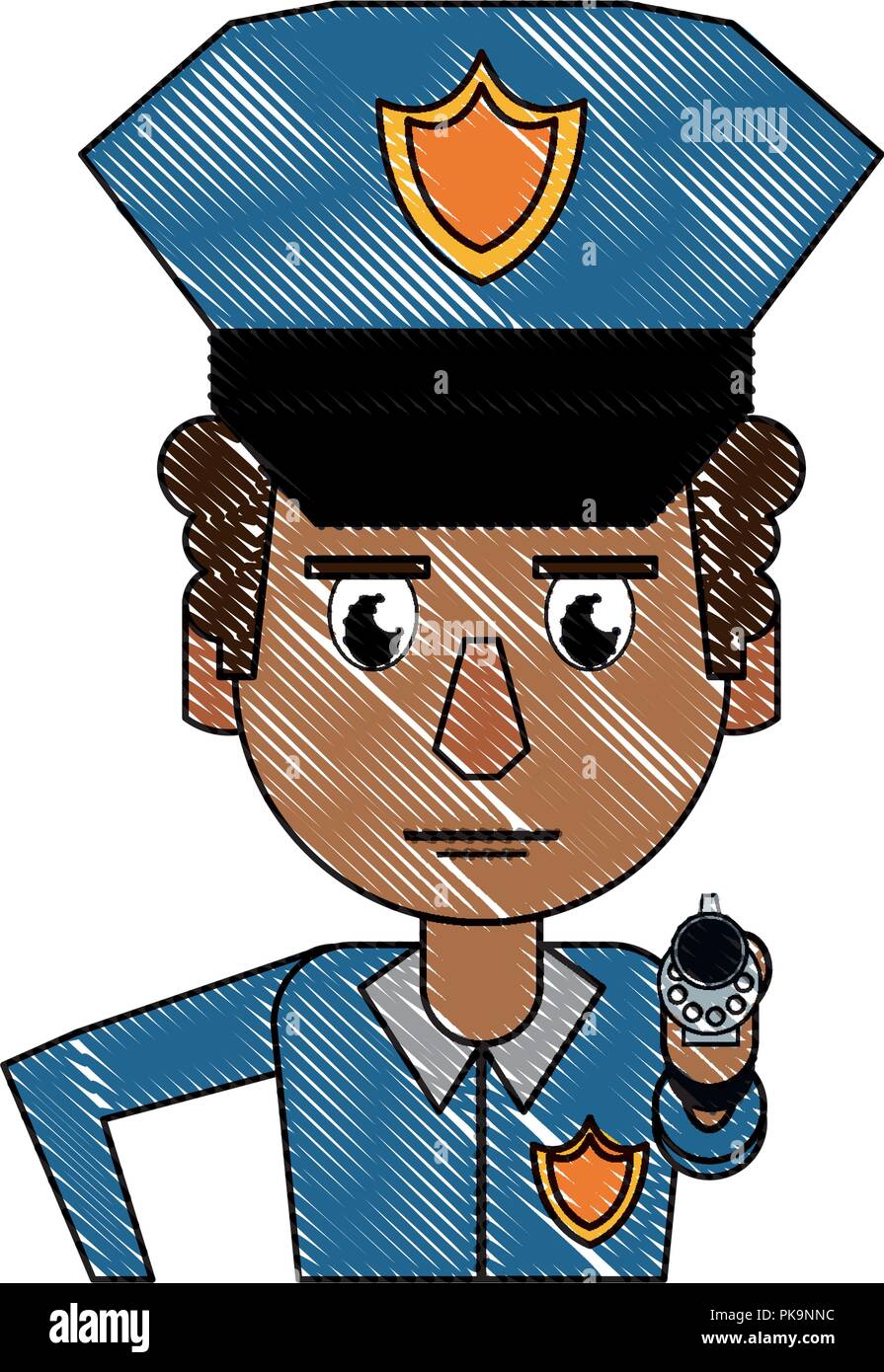 Police profile cartoon scribble Stock Vector Image & Art - Alamy