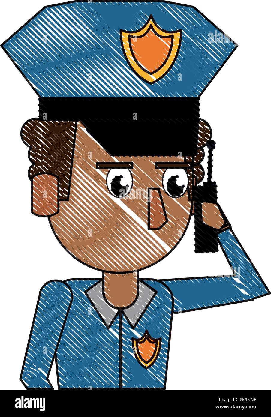 Police profile cartoon scribble Stock Vector Image & Art - Alamy