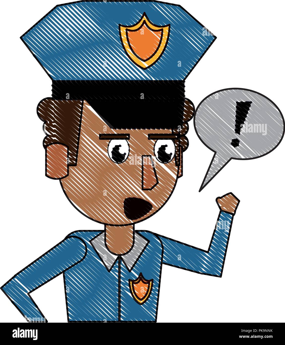 Police profile cartoon scribble Stock Vector Image & Art - Alamy