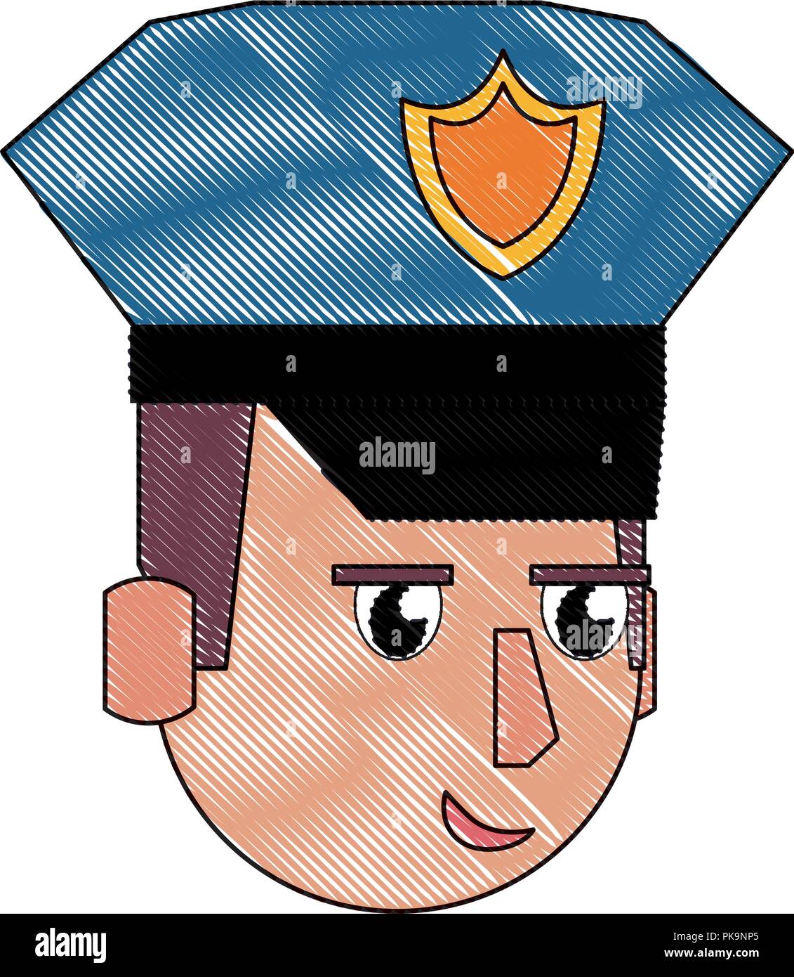 Police face cartoon scribble Stock Vector Image & Art - Alamy