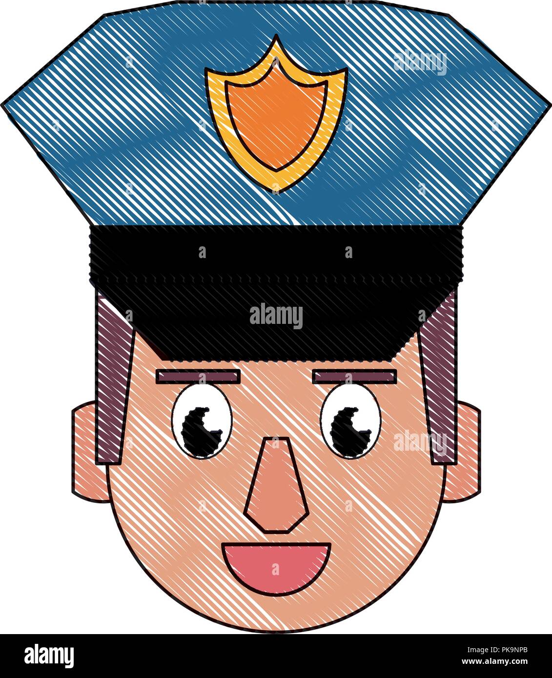 Police face cartoon scribble Stock Vector Image & Art - Alamy
