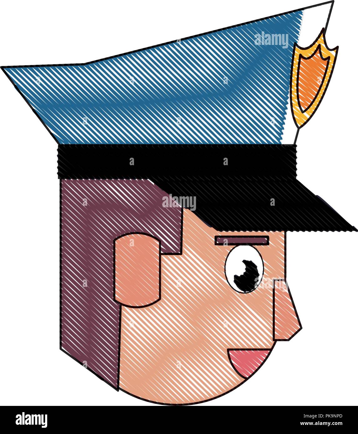 Police face cartoon scribble Stock Vector Image & Art - Alamy