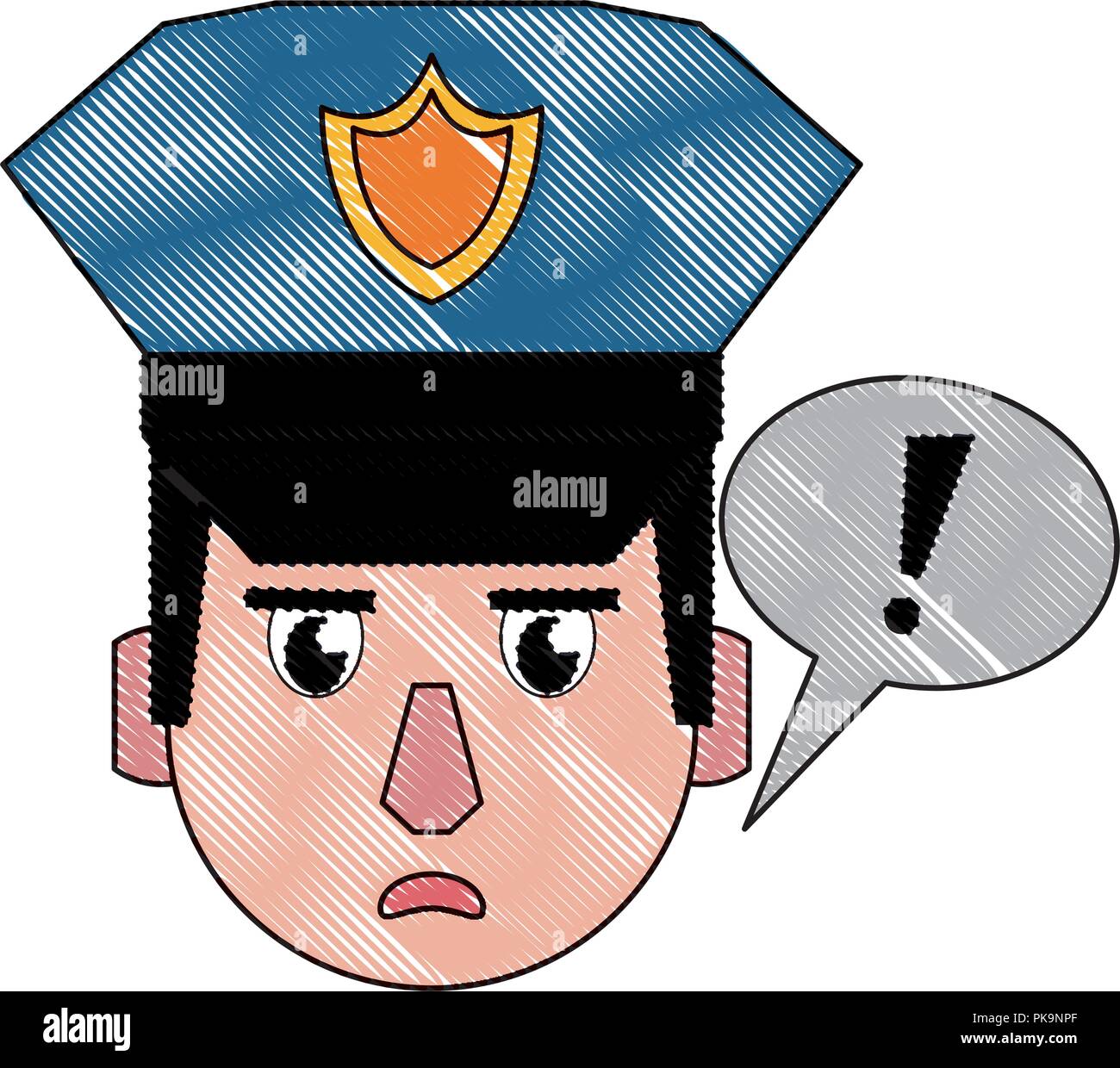 Police face cartoon scribble Stock Vector Image & Art - Alamy