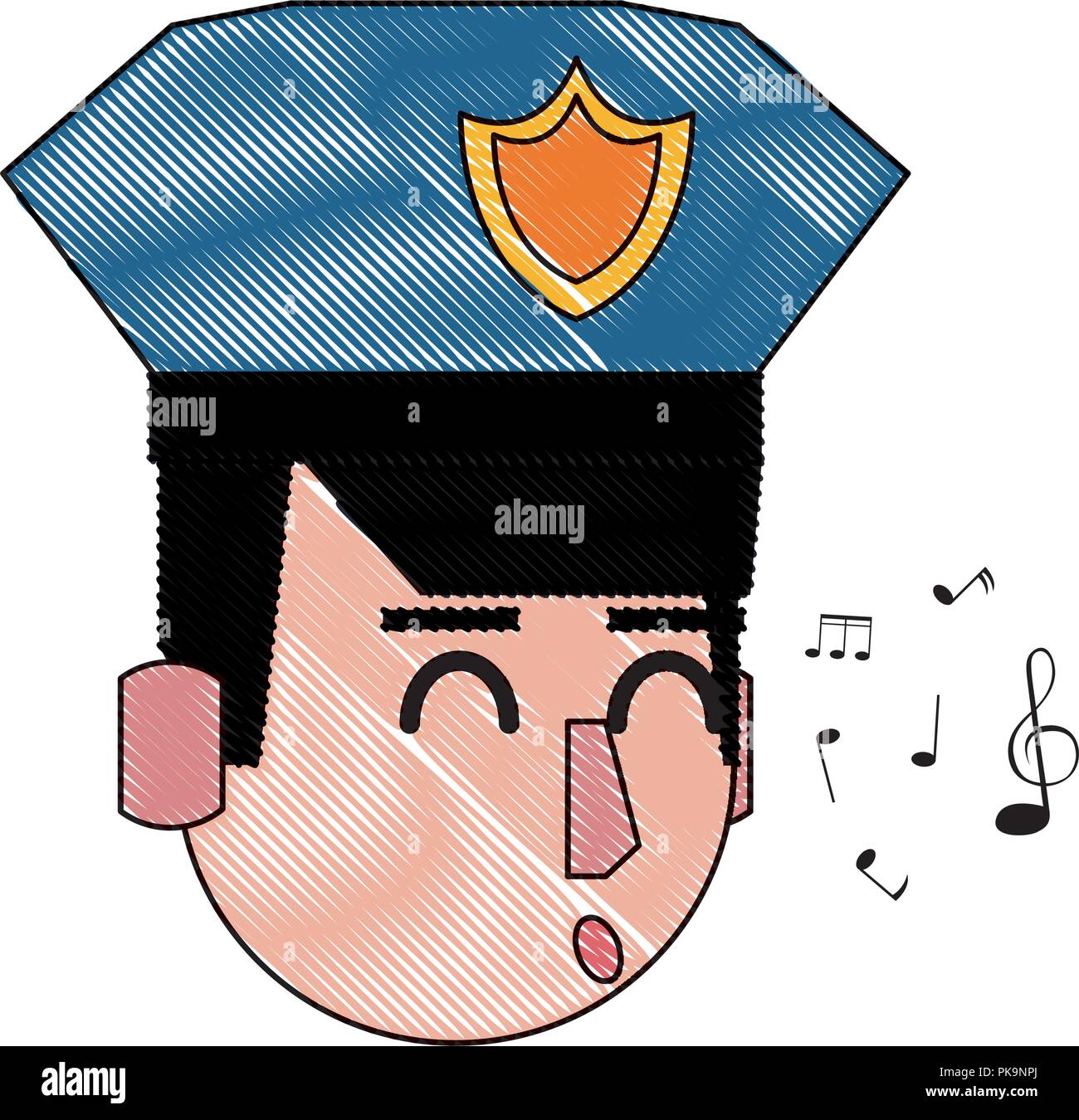 Police face cartoon scribble Stock Vector Image & Art - Alamy