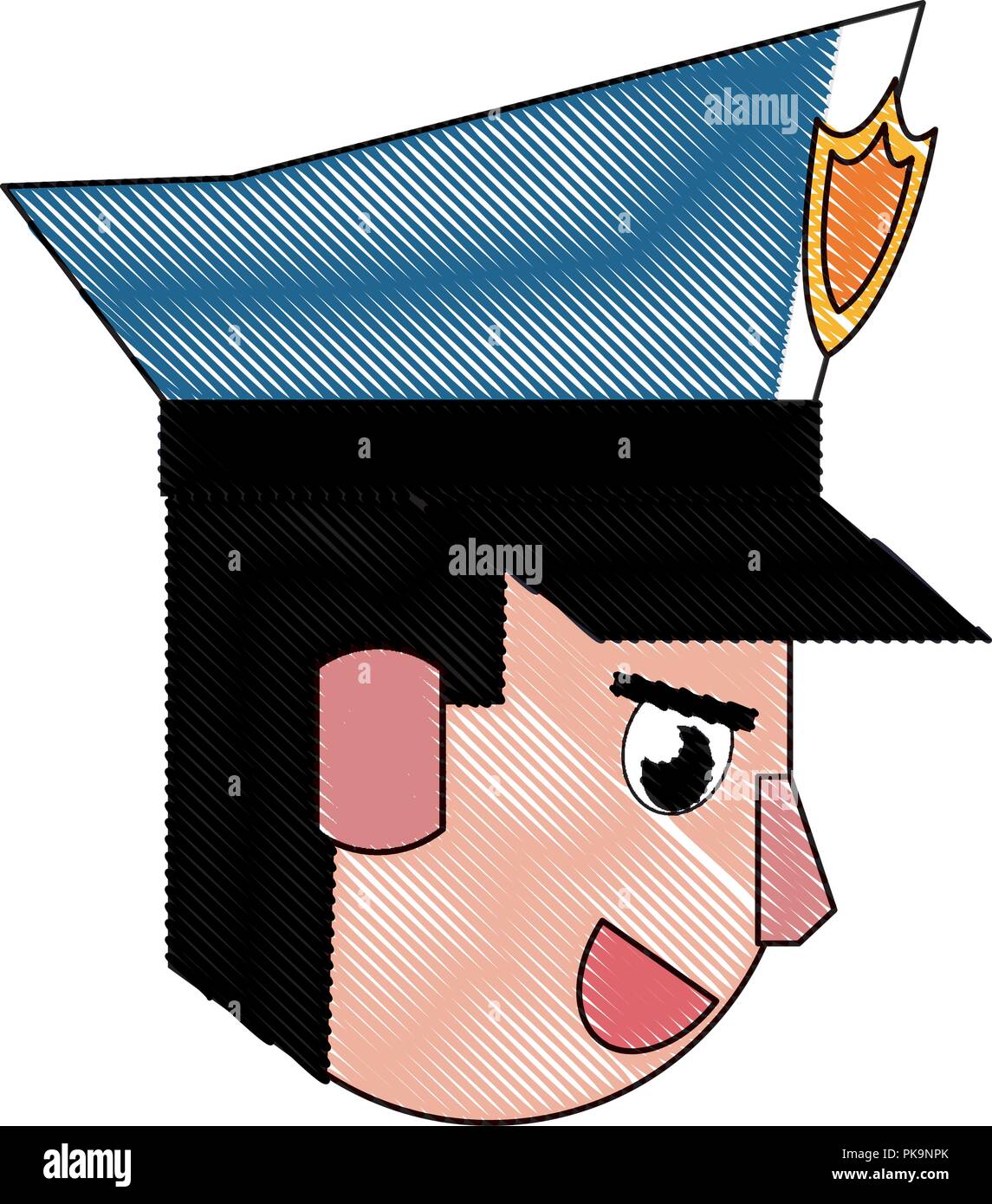 Police face cartoon scribble Stock Vector Image & Art - Alamy