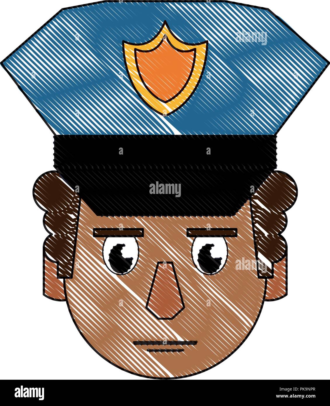 Police face cartoon scribble Stock Vector Image & Art - Alamy