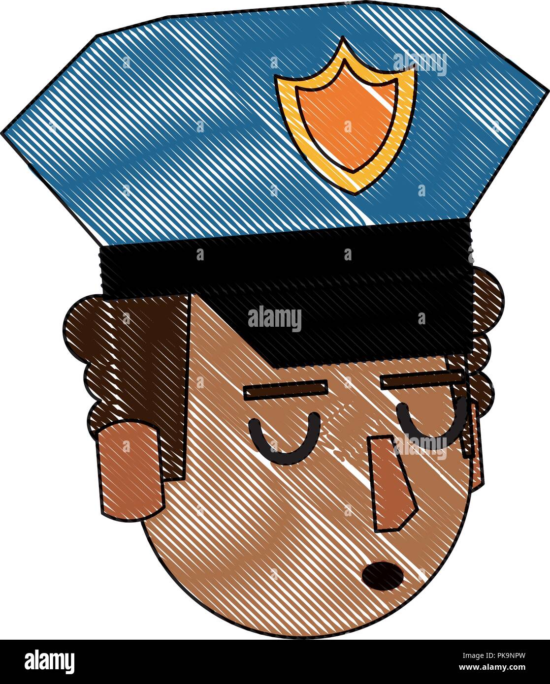 Police face cartoon scribble Stock Vector Image & Art - Alamy