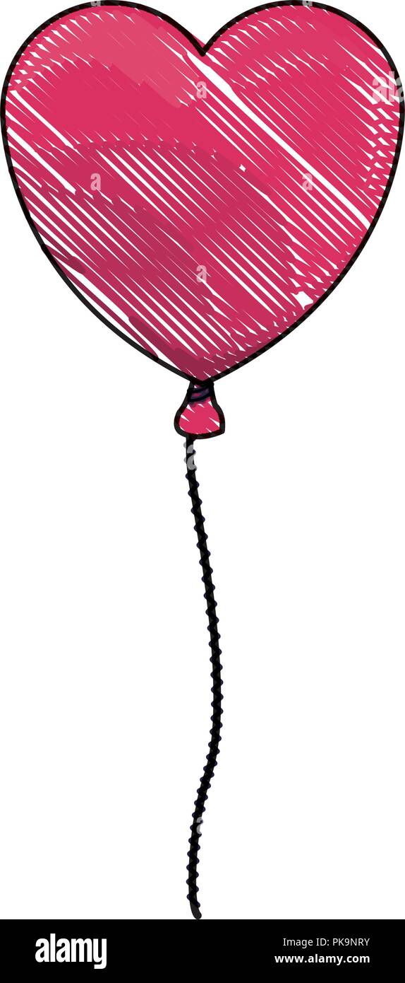 Heart shaped balloon scribble Stock Vector Image & Art - Alamy