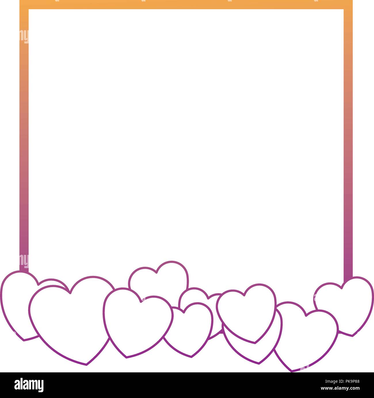 Rainbow hearts border hi-res stock photography and images - Alamy