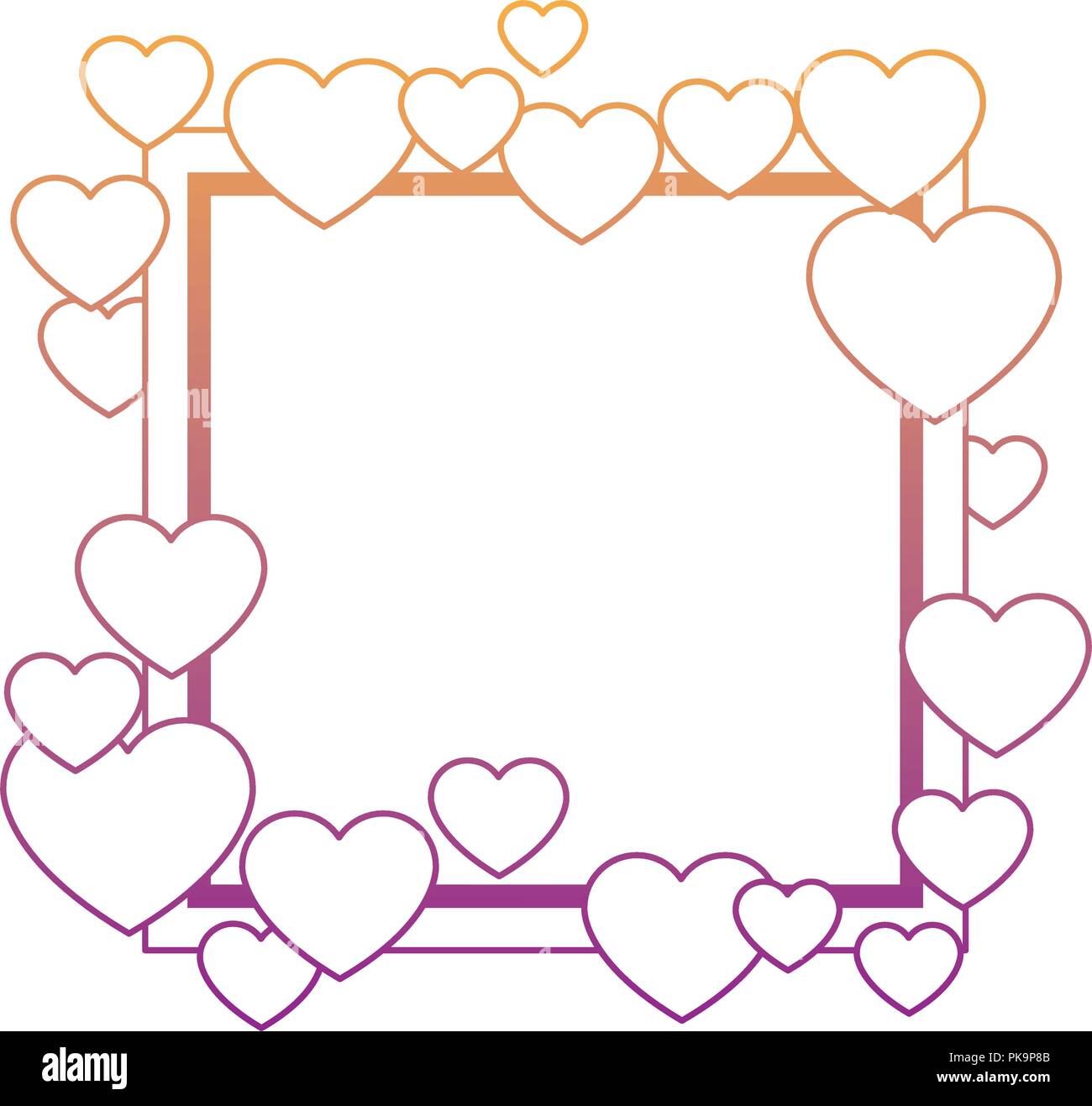 Rainbow hearts border hi-res stock photography and images - Alamy