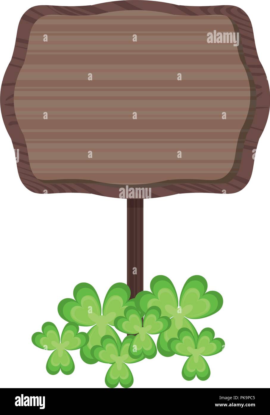 Wooden sign and clover leaves Stock Vector Image & Art - Alamy