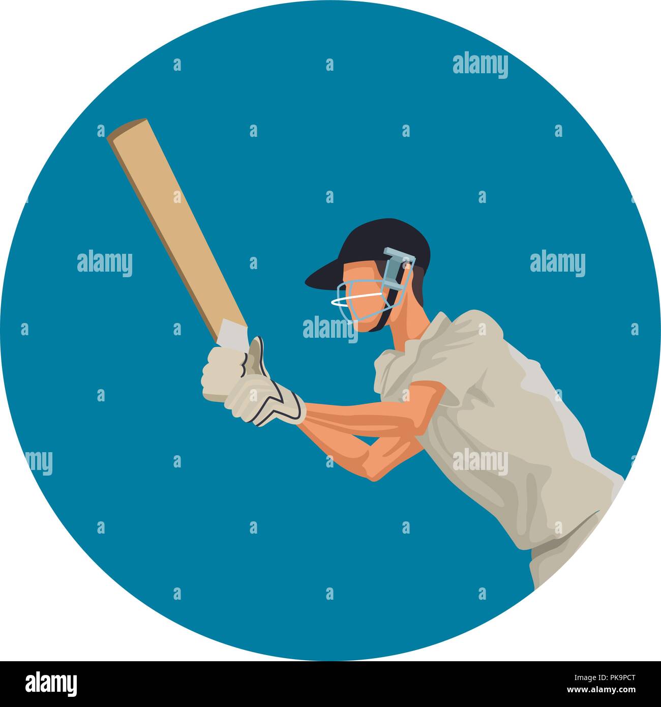 Cricket player with bat Stock Vector Image & Art - Alamy
