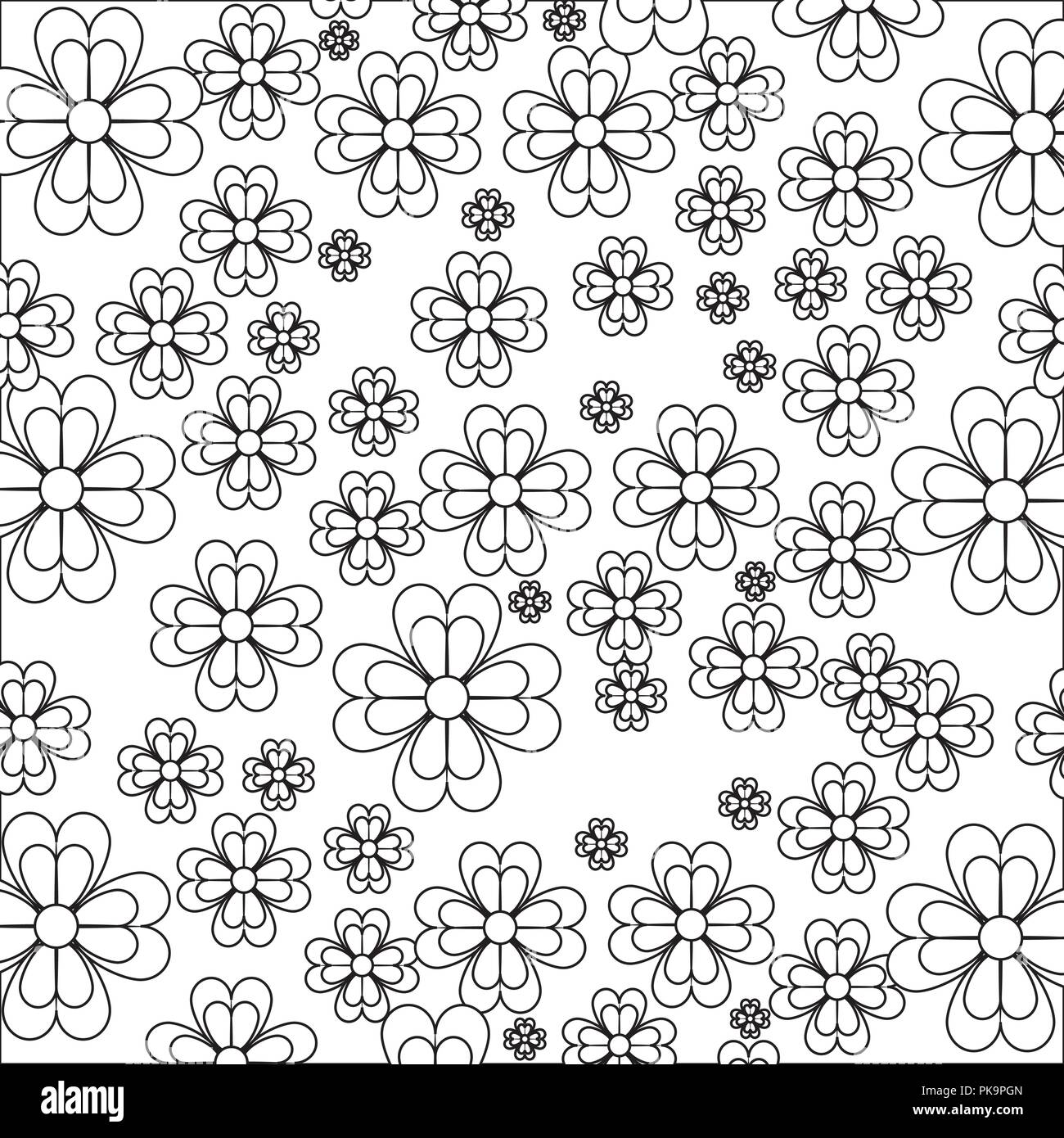 Clover leaves background pattern in black and white Stock Vector Image ...