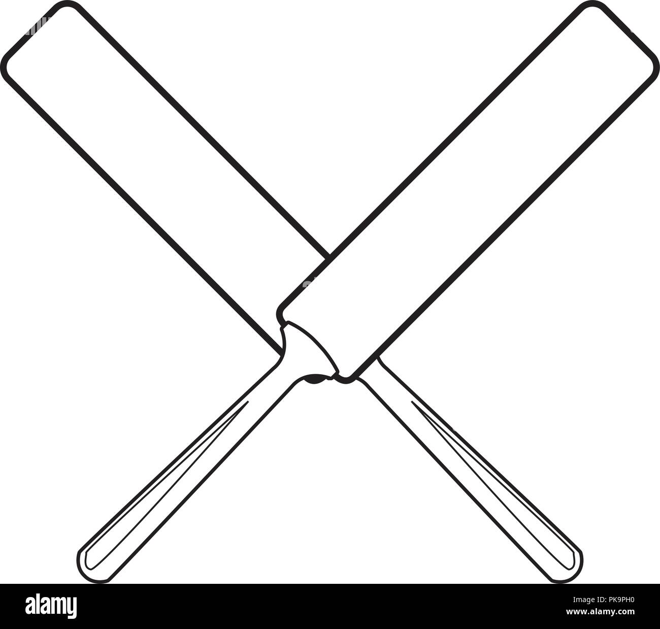 Cricket Bat Clipart Black And White